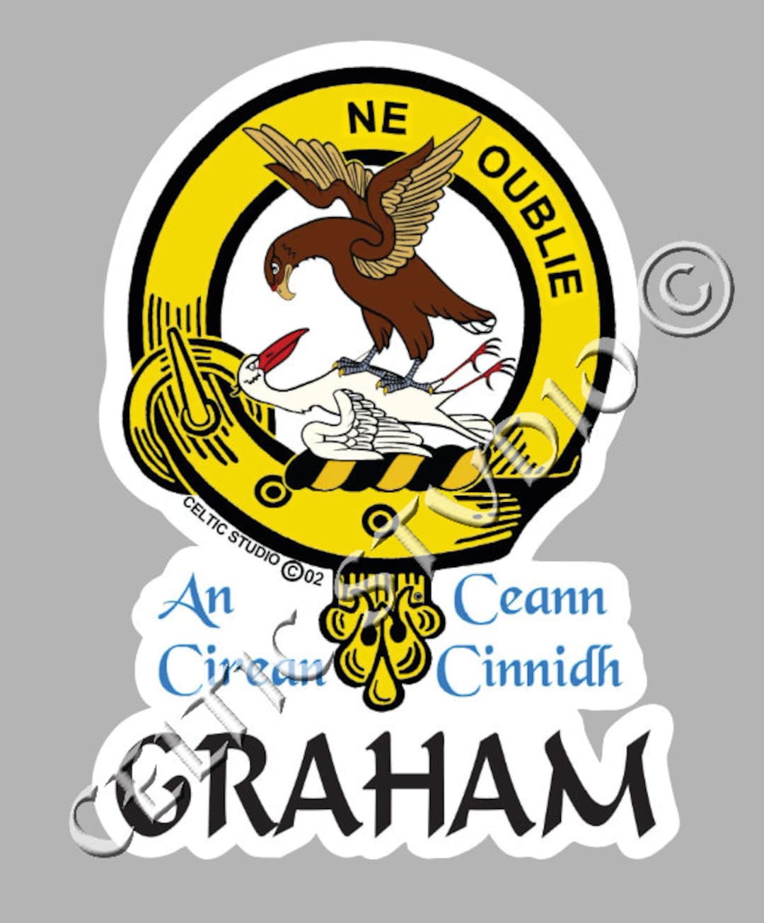Graham Clan Crest Decal | Custom Scottish Heritage Car & Laptop ...