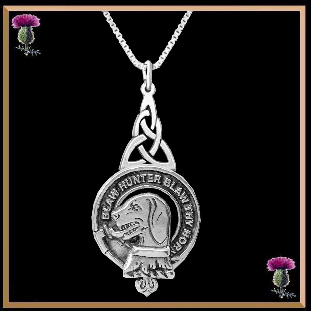 Forrester Clan Crest Interlace Drop Pendant - Etsy