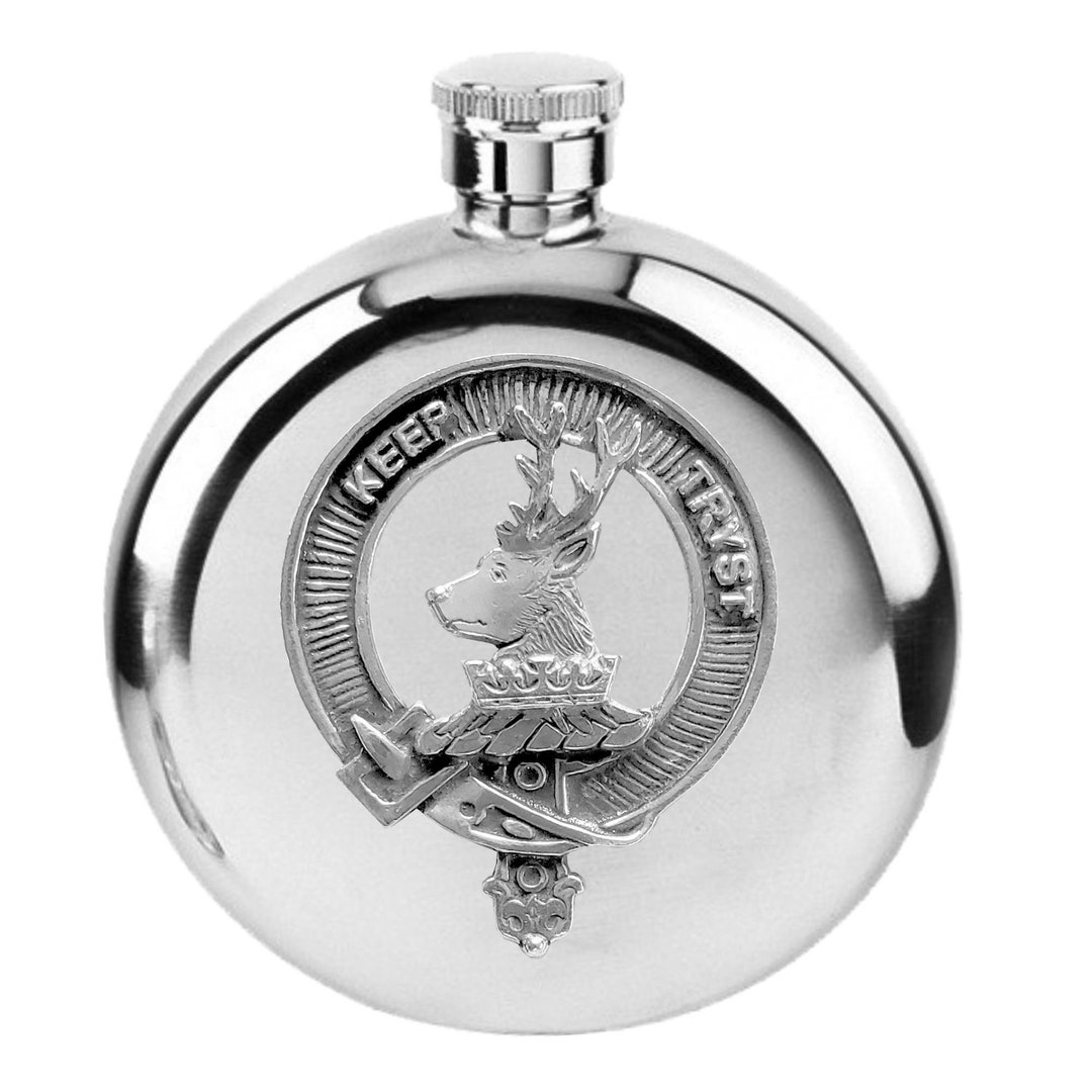 Sempill 5oz Round Scottish Clan Crest Badge Stainless Steel Flask - Etsy