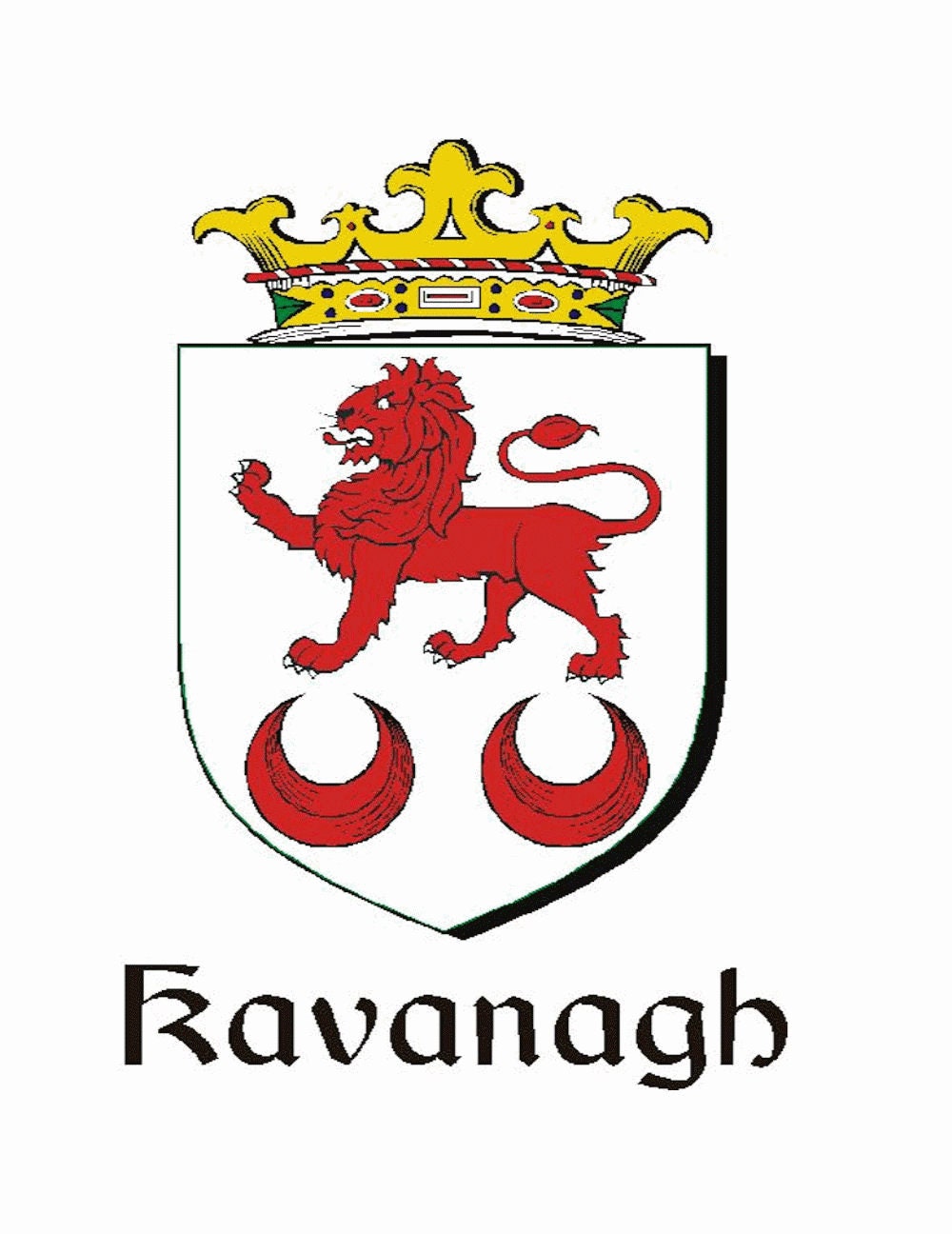 Kavanagh Irish Coat of Arms Celtic Cross Badge - Etsy