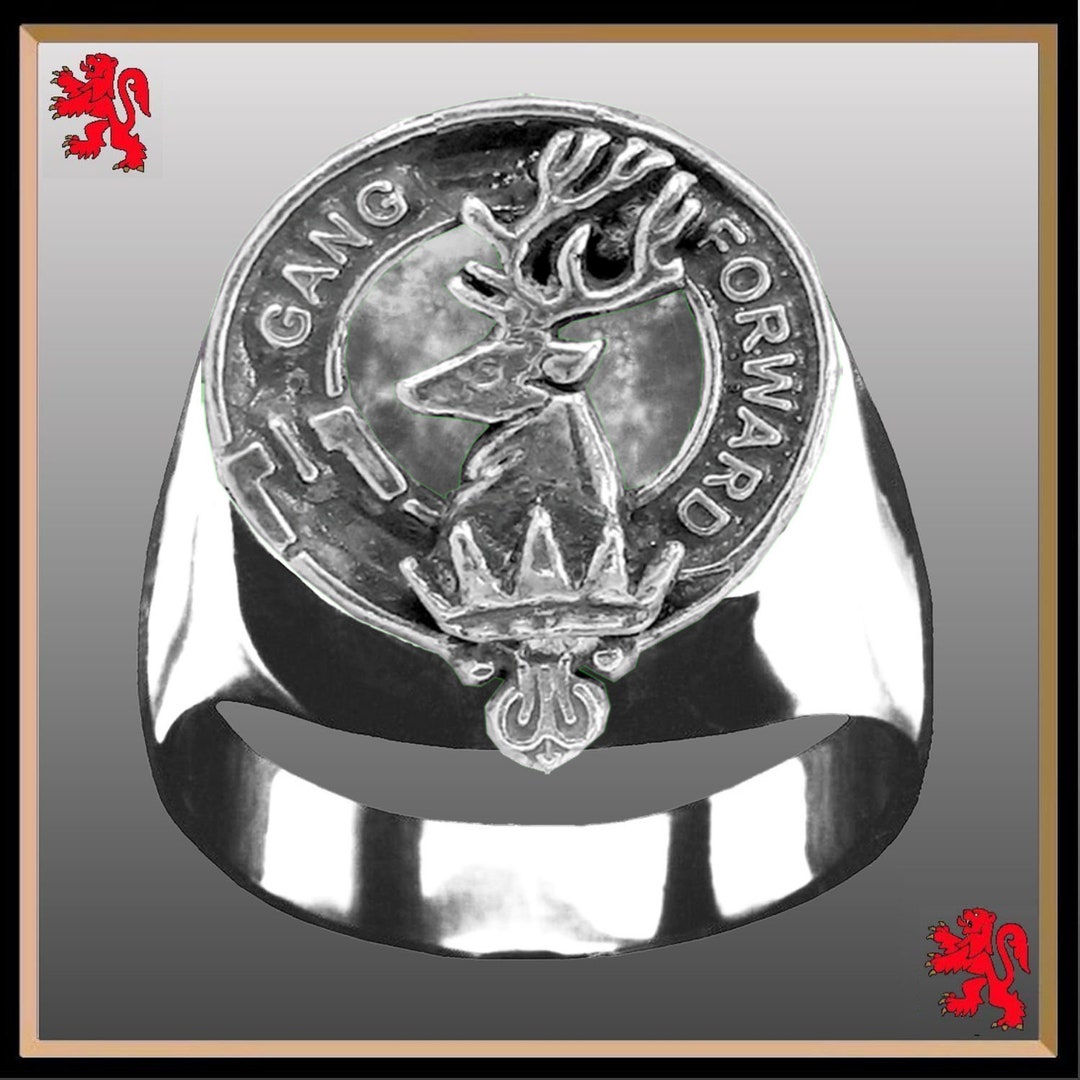 Stirling Scottish Clan Crest Ring GC100 ~ Sterling Silver and Karat ...