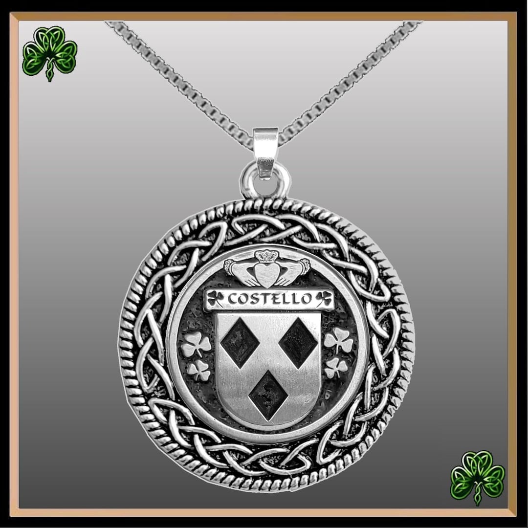 Costello Irish Coat of Arms Celtic Interlace Disk Pendant ~ IP06 - Etsy