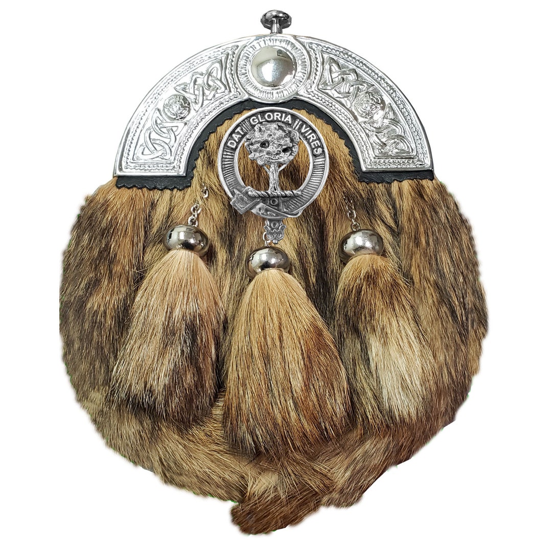 Hogg Scottish Clan Crest Badge Dress Fur Sporran - Etsy