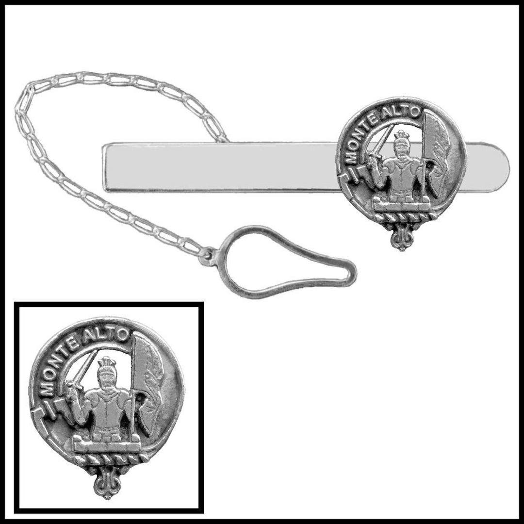 Mowat Clan Crest Scottish Button Loop Tie Bar ~ Sterling Silver - Etsy