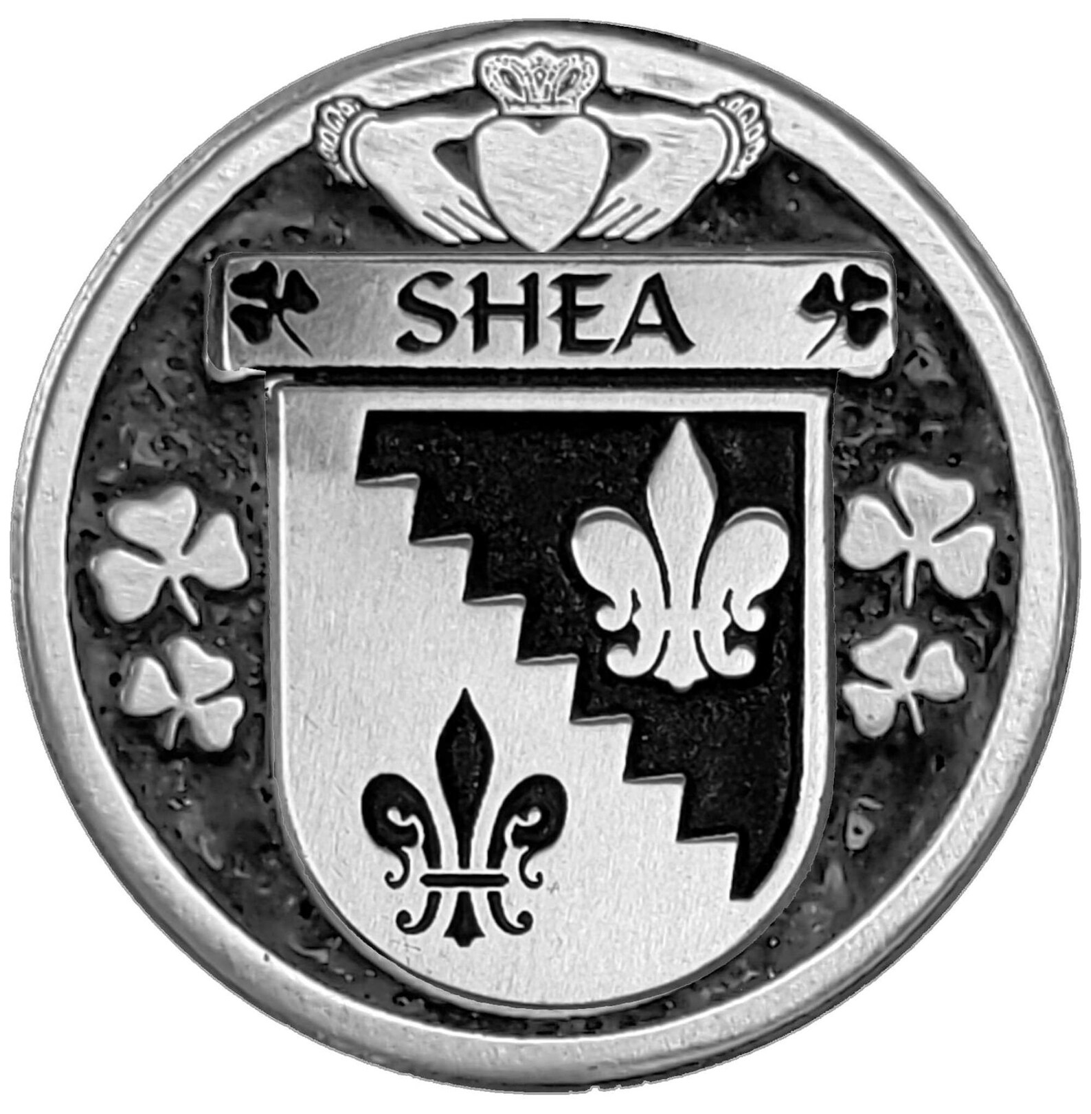 Shea Irish Coat of Arms Disk Loop Tie Bar ~ Sterling Silver - Etsy UK