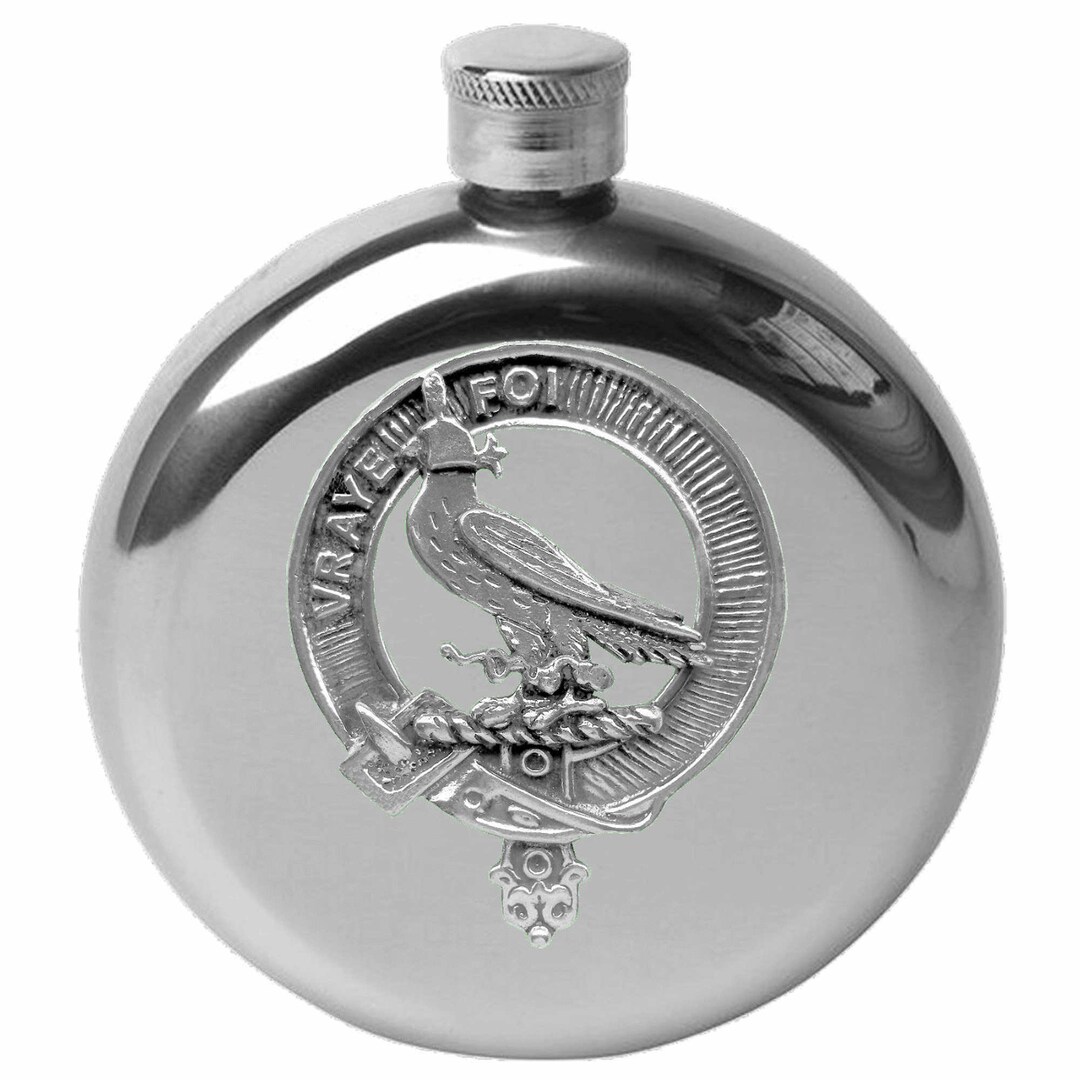 Boswell 5oz Round Scottish Clan Crest Badge Stainless Steel Flask - Etsy