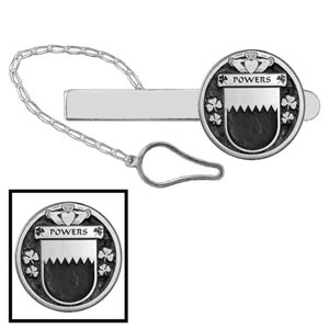 Powers Irish Coat of Arms Disk Loop Tie Bar ~ Sterling Silver - Etsy