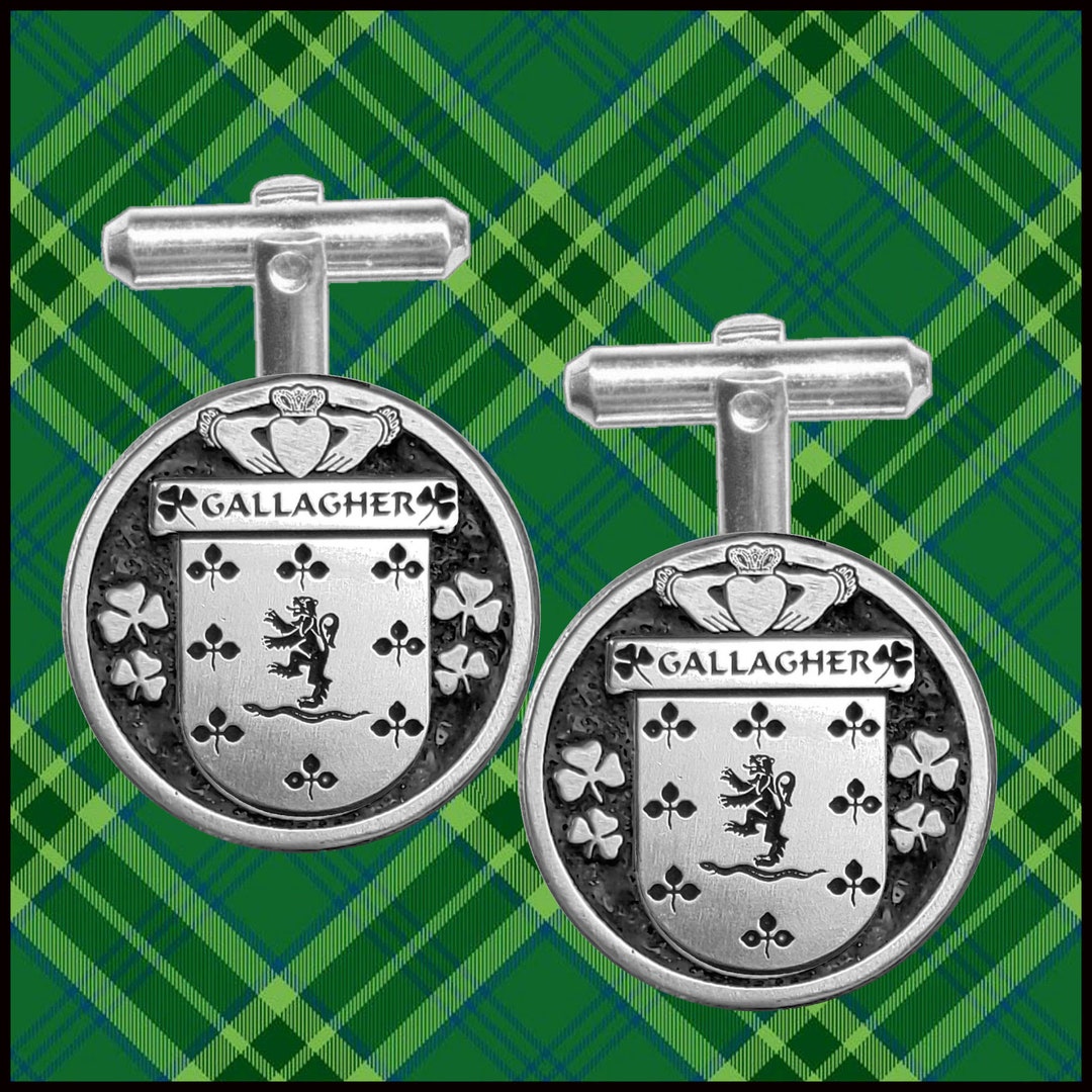Gallagher Irish Coat of Arms Disk Cufflinks - Etsy