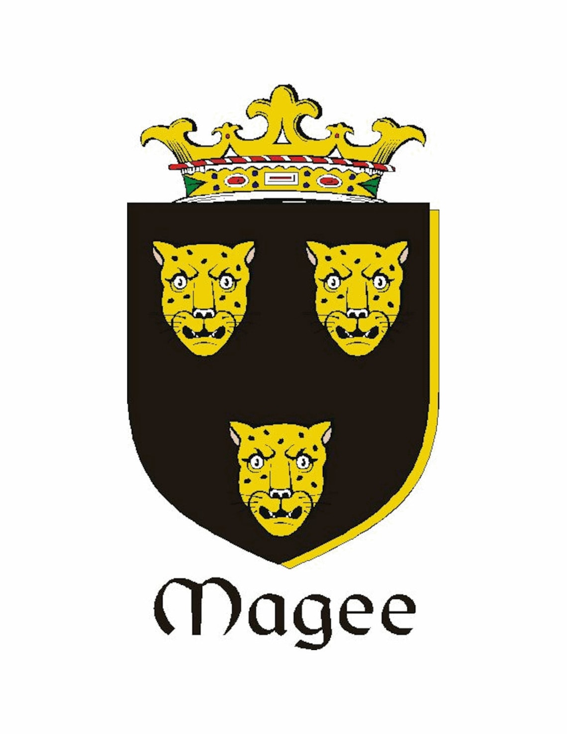 Magee Irish Coat of Arms Celtic Cross Badge - Etsy