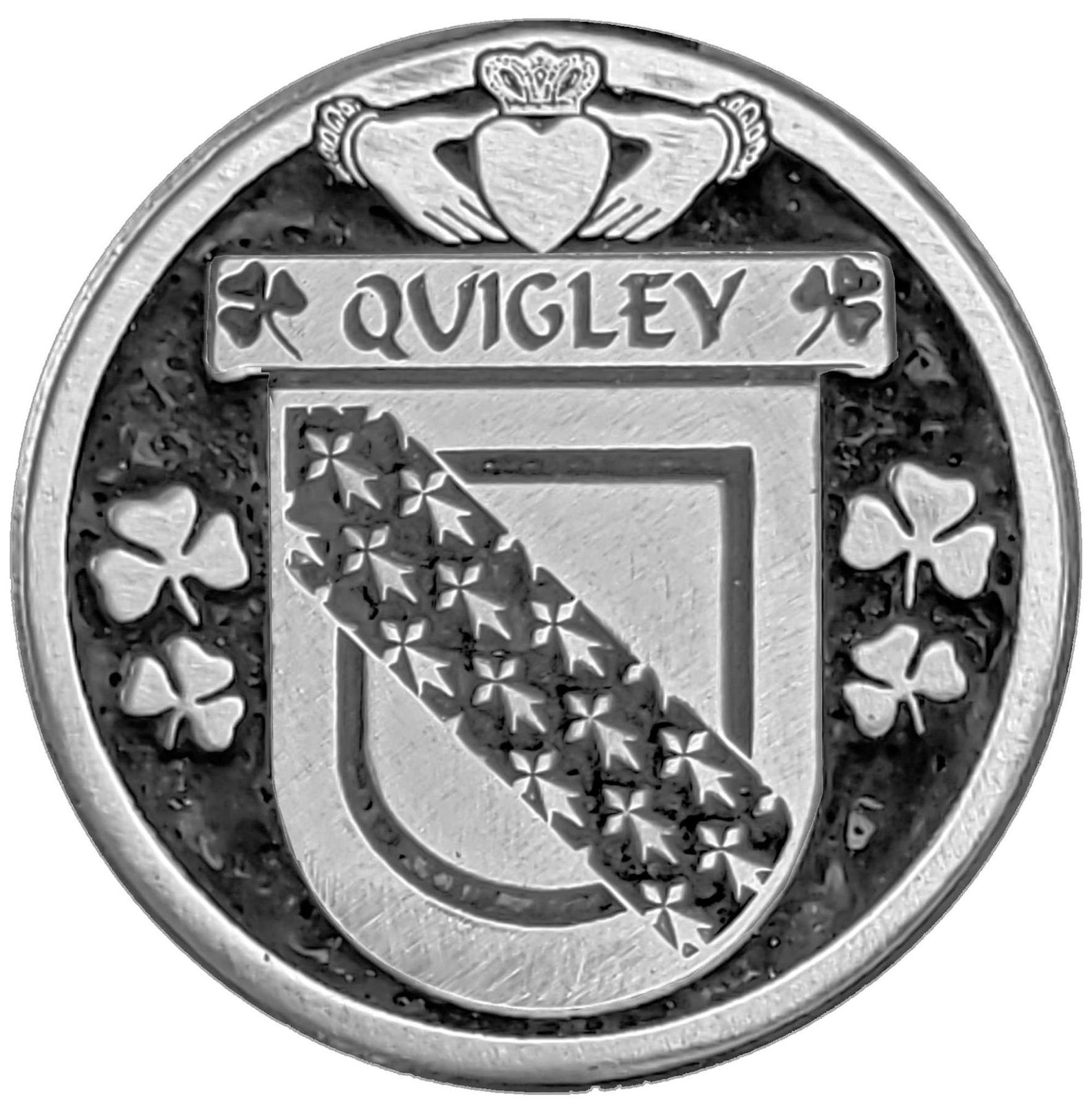 Quigley Irish Coat of Arms Celtic Cross Bow Brooch - Etsy
