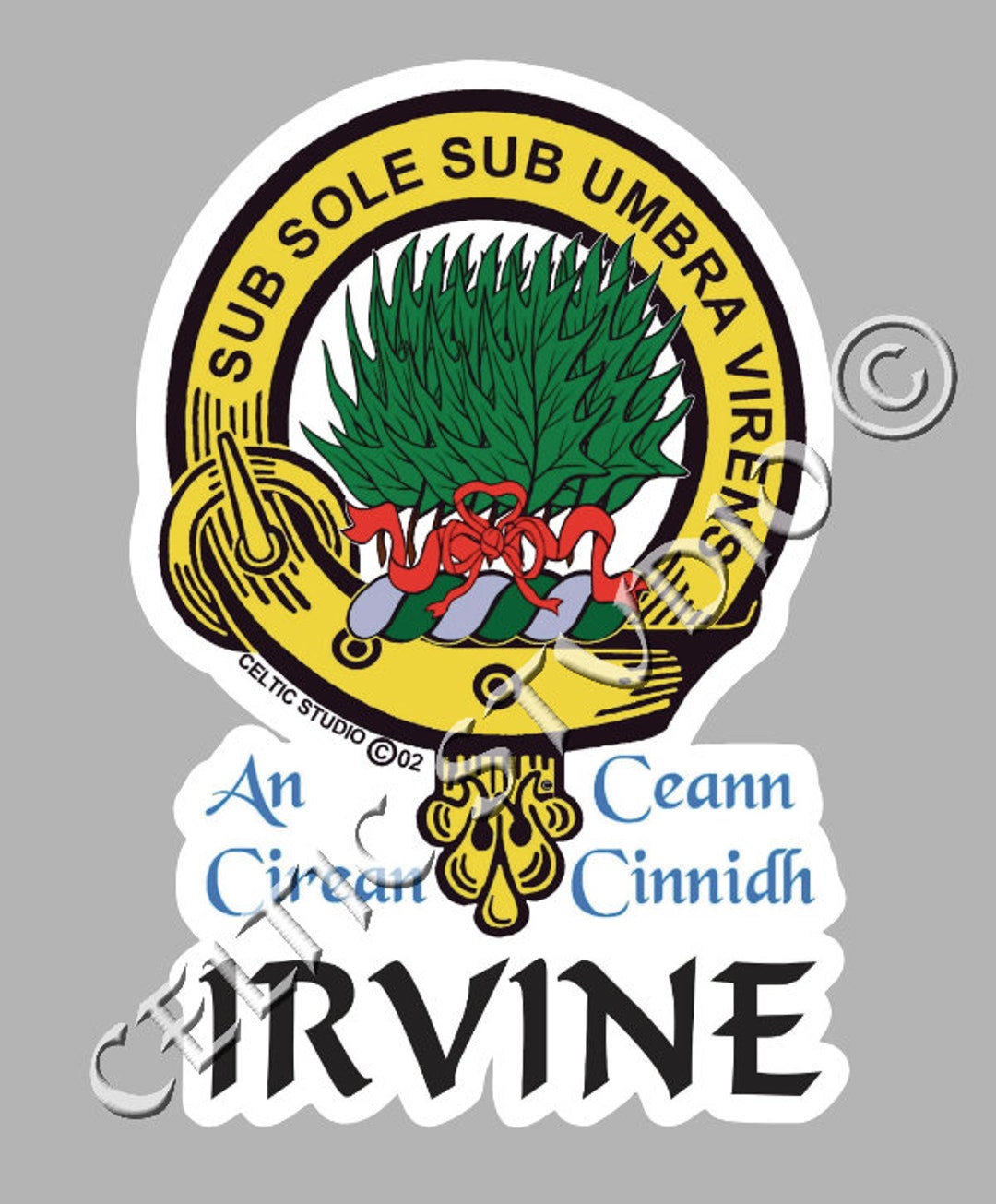 Irvine Clan Crest Decal | Custom Scottish Heritage Car & Laptop ...