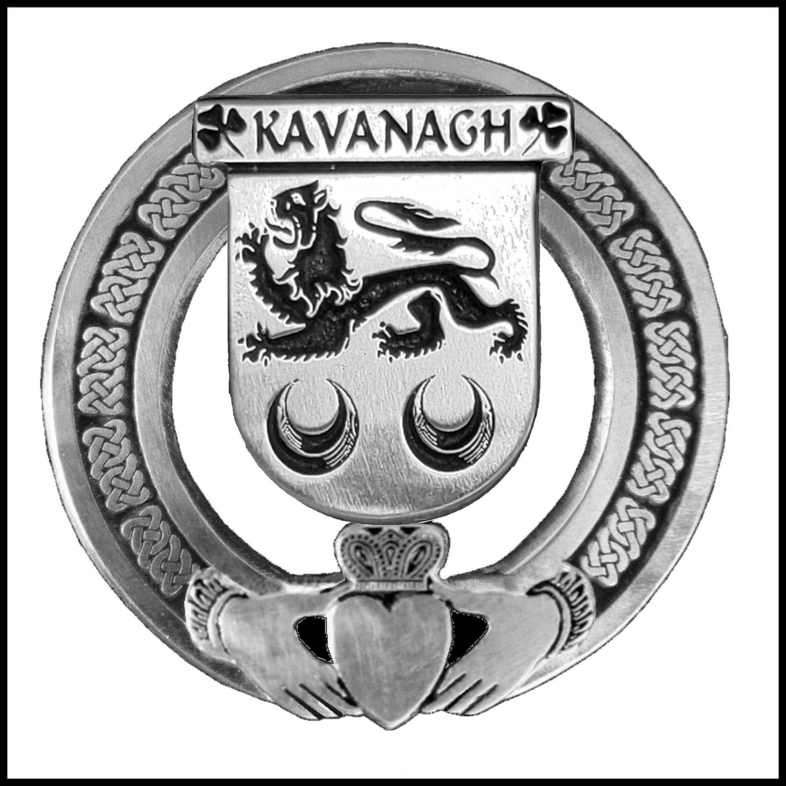 Kavanagh Irish Claddagh Coat of Arms Badge - Etsy