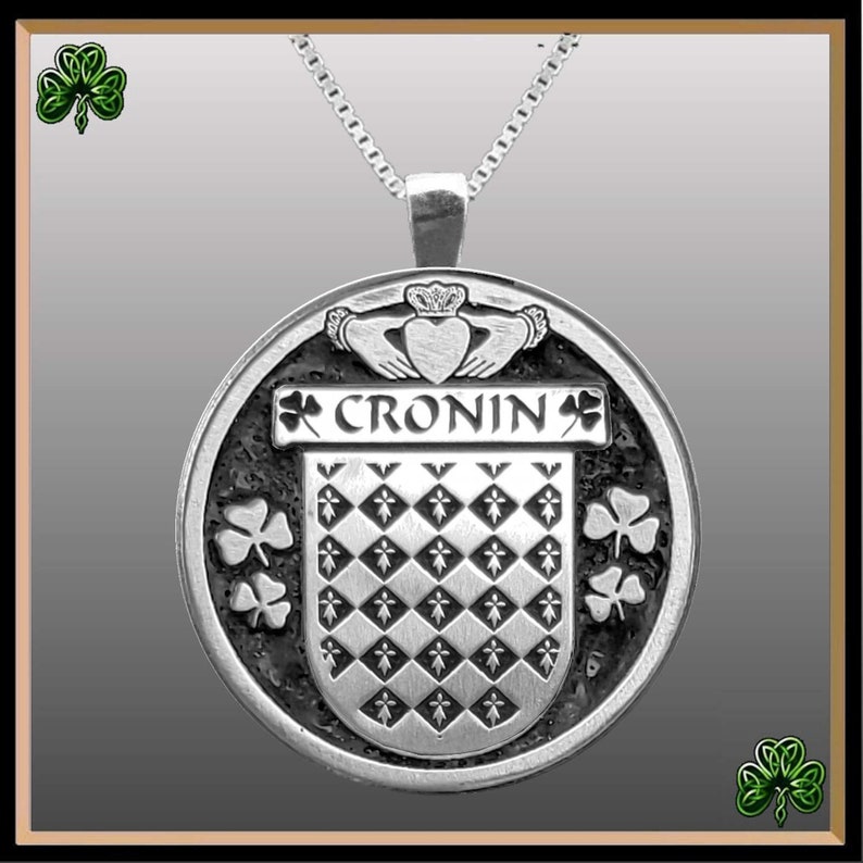 Cronin Irish Coat of Arms Disk Pendant, Irish - Etsy