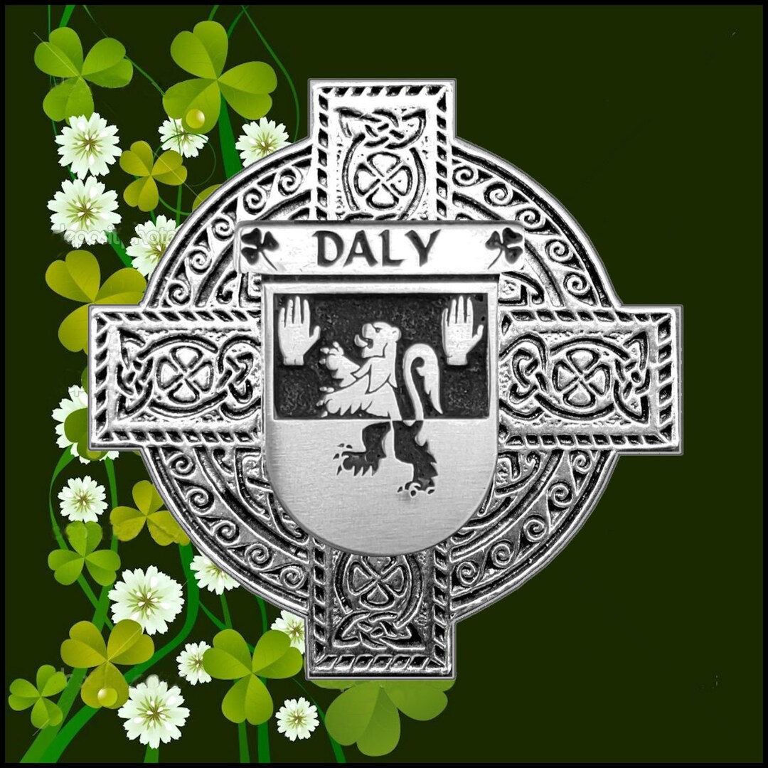Daly Irish Coat of Arms Celtic Cross Badge - Etsy