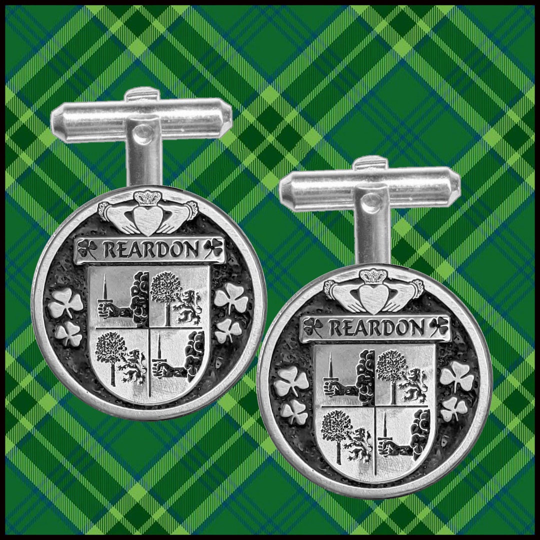 Reardon Irish Coat of Arms Disk Cufflinks - Etsy
