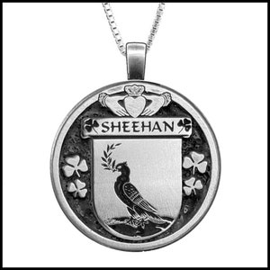 Sheehan Irish Coat of Arms Disk Pendant, Irish - Etsy
