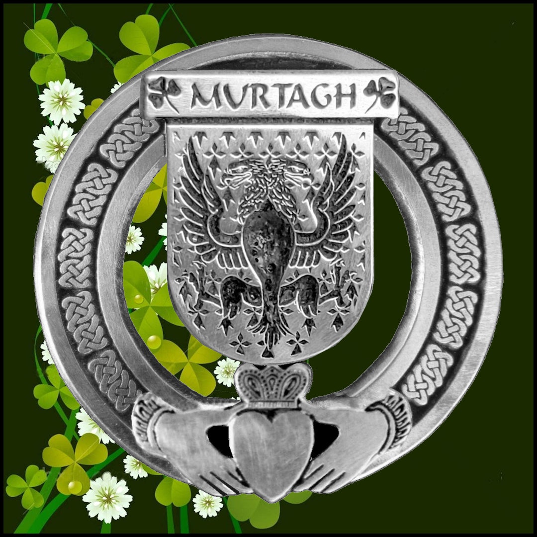 Murtagh Irish Claddagh Coat of Arms Badge - Etsy