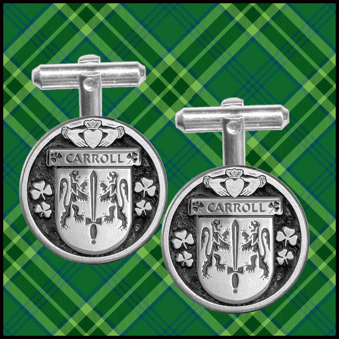 Carroll Irish Coat of Arms Disk Cufflinks - Etsy