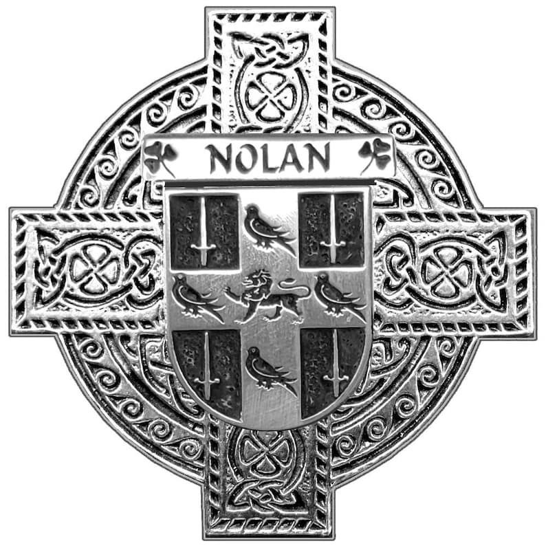 Nolan Irish Coat of Arms Celtic Cross Badge - Etsy