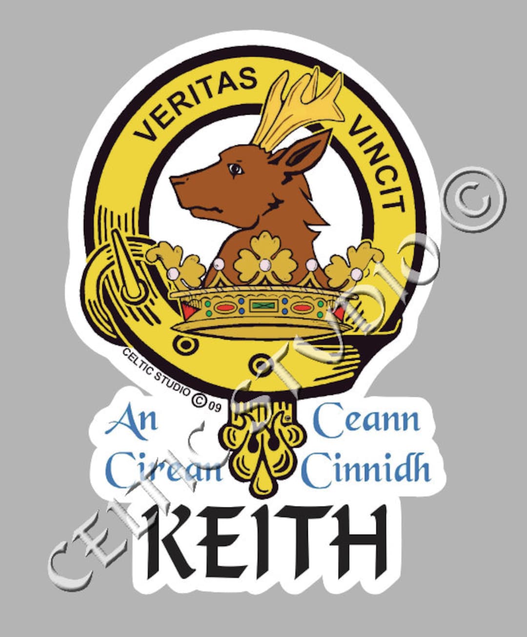 Keith Clan Crest Decal | Custom Scottish Heritage Car & Laptop Stickers ...
