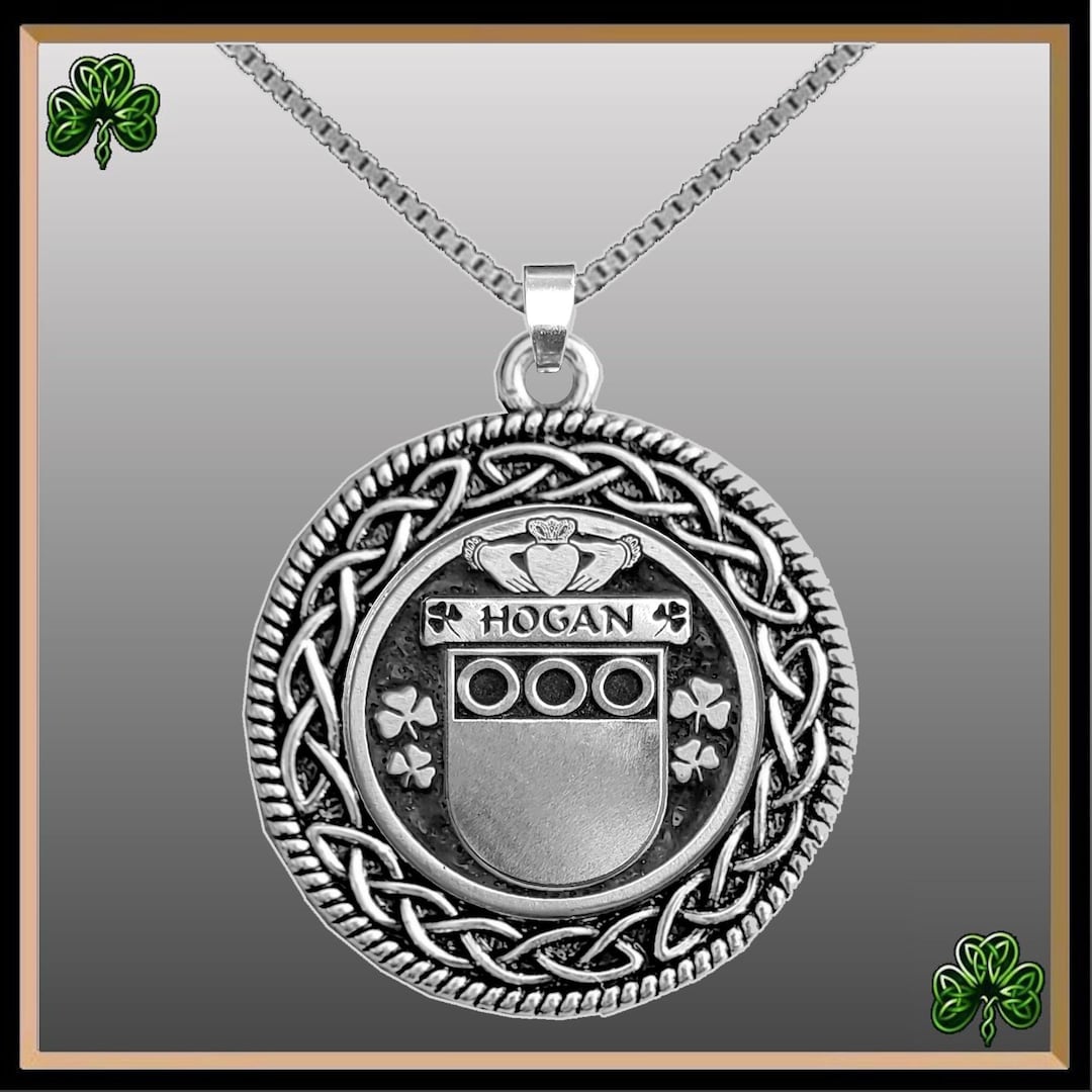 Hogan Irish Coat of Arms Celtic Interlace Disk Pendant ~ IP06 - Etsy