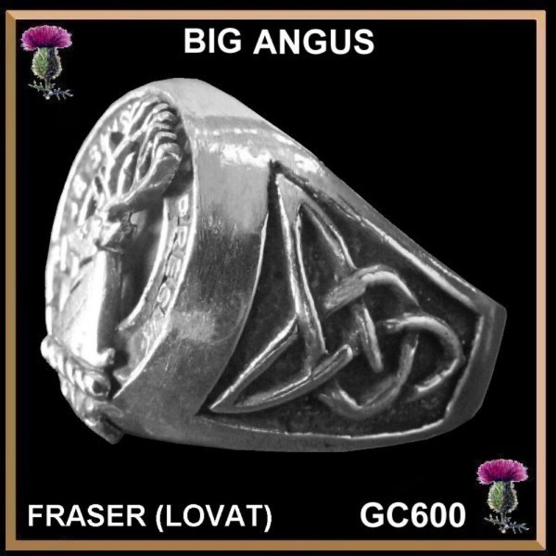 Scottish Clan Crest Ring Big Angus Sterling Silver All - Etsy