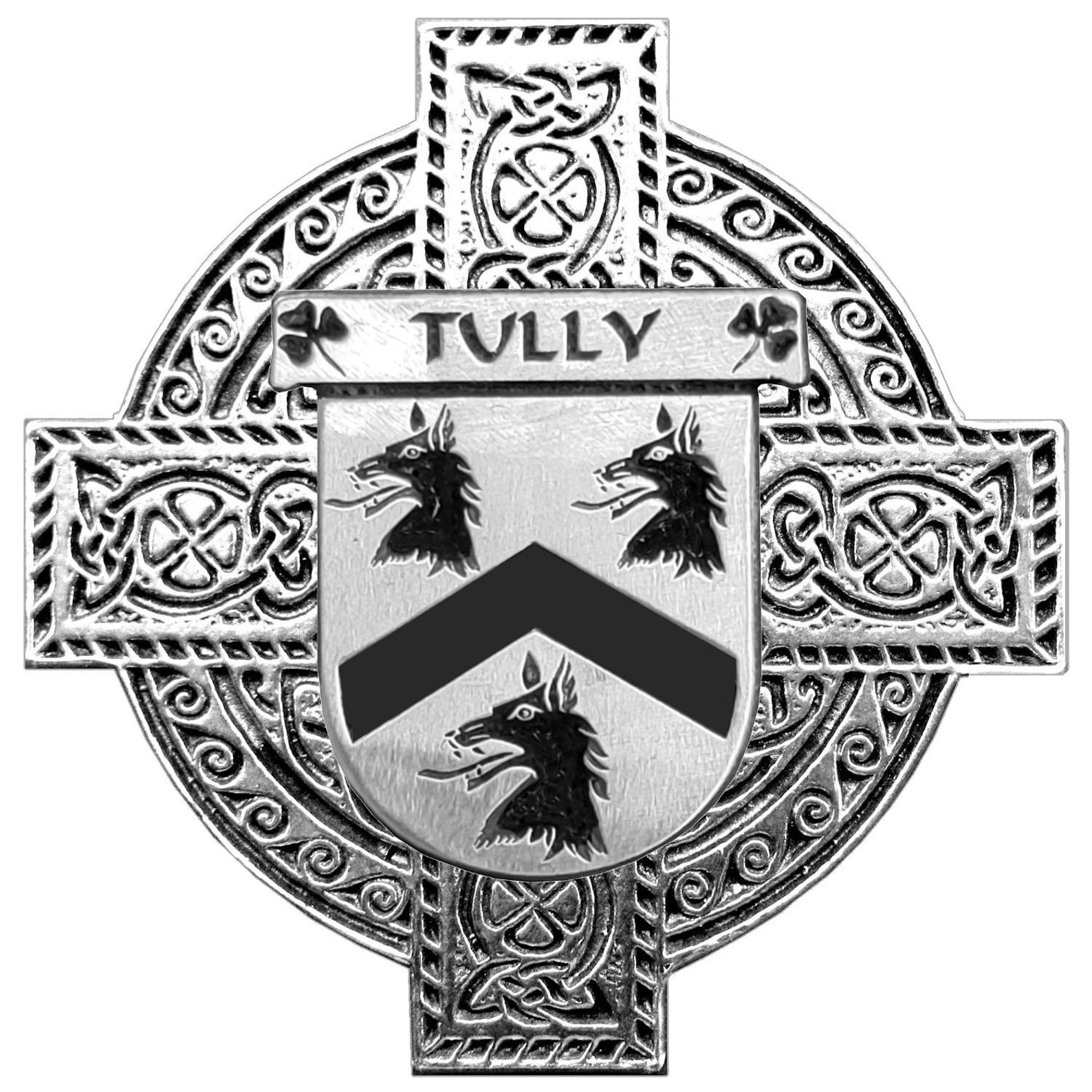 Tully Irish Coat of Arms Celtic Cross Badge - Etsy