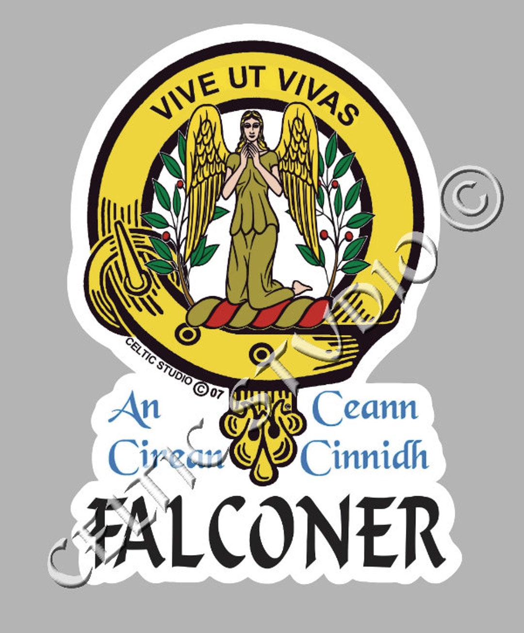 Falconer Clan Crest Decal | Custom Scottish Heritage Car & Laptop ...