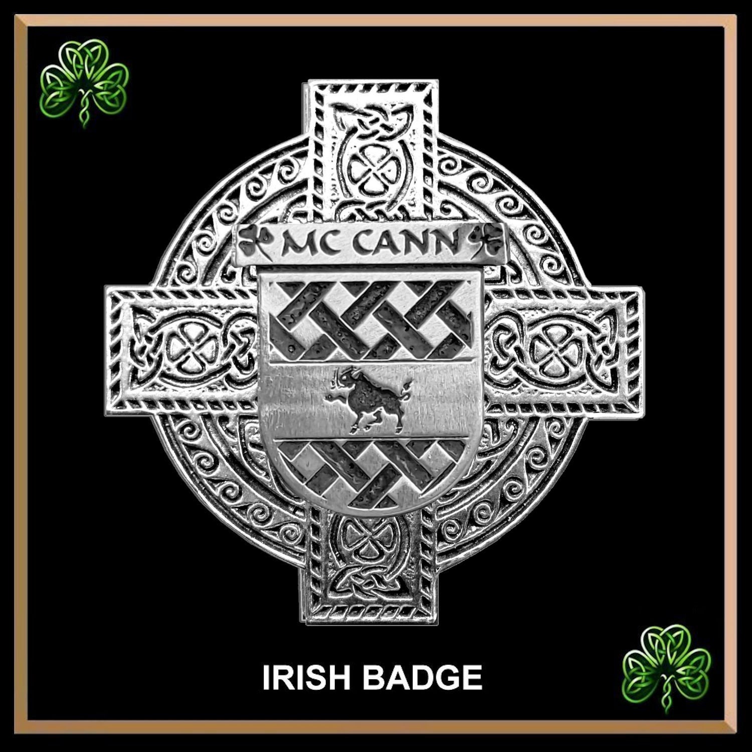 Insignia McCann Irish Coat of Arms Celtic Cross - Etsy España