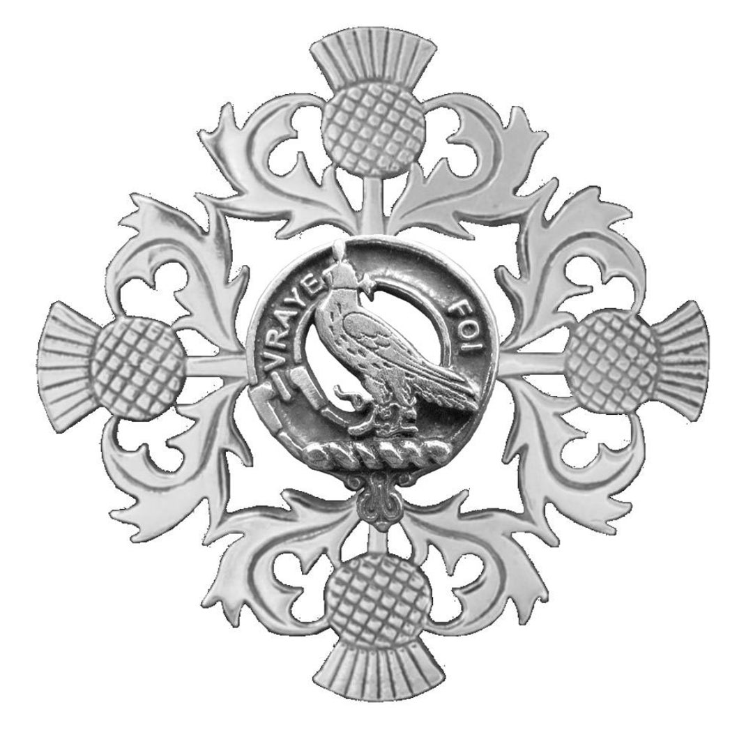 Boswell Clan Crest Scottish Four Thistle Brooch - Etsy