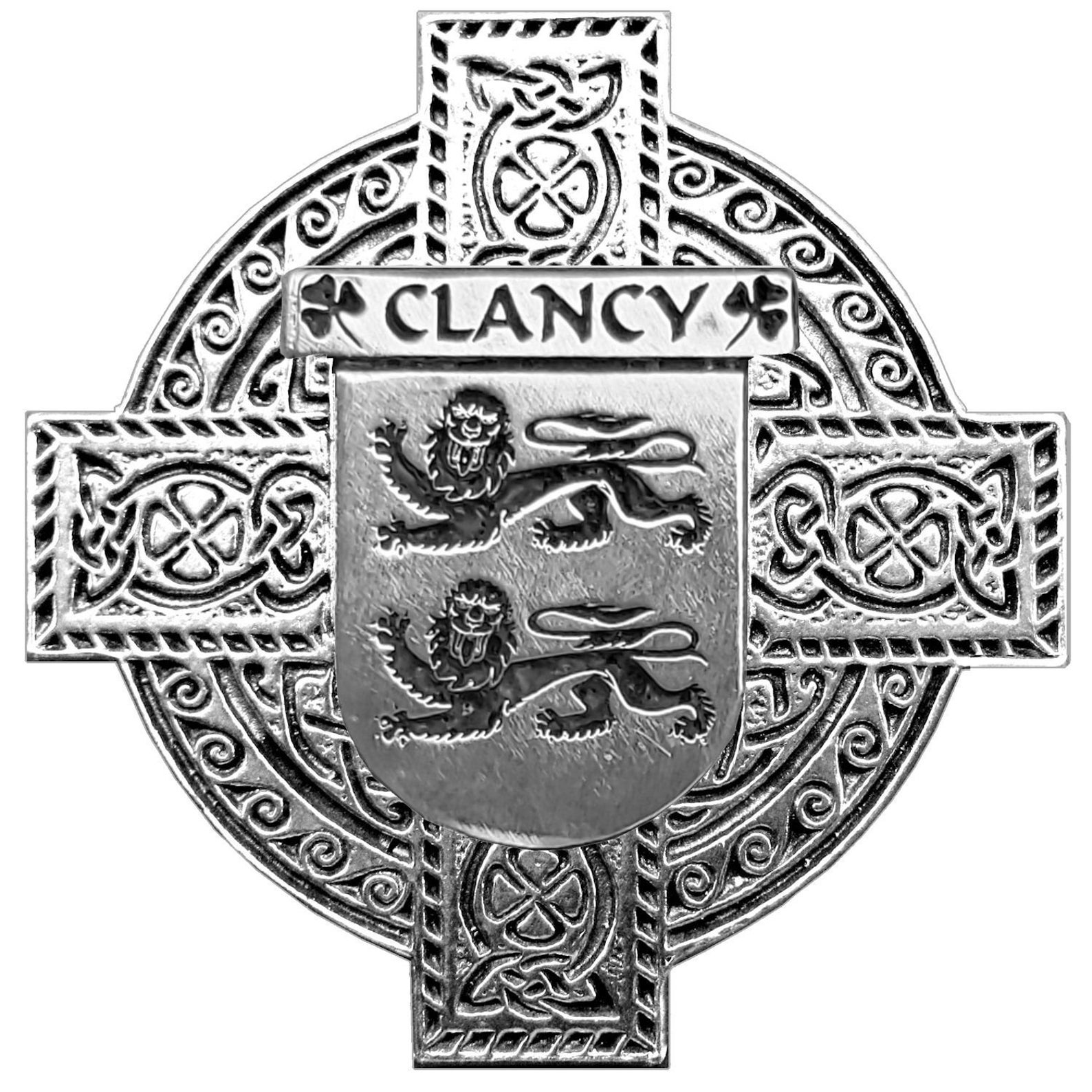 Clancy Irish Coat of Arms Celtic Cross Badge - Etsy