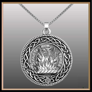 Snodgrass Clan Crest Celtic Interlace Disk Pendant, Scottish Family ...