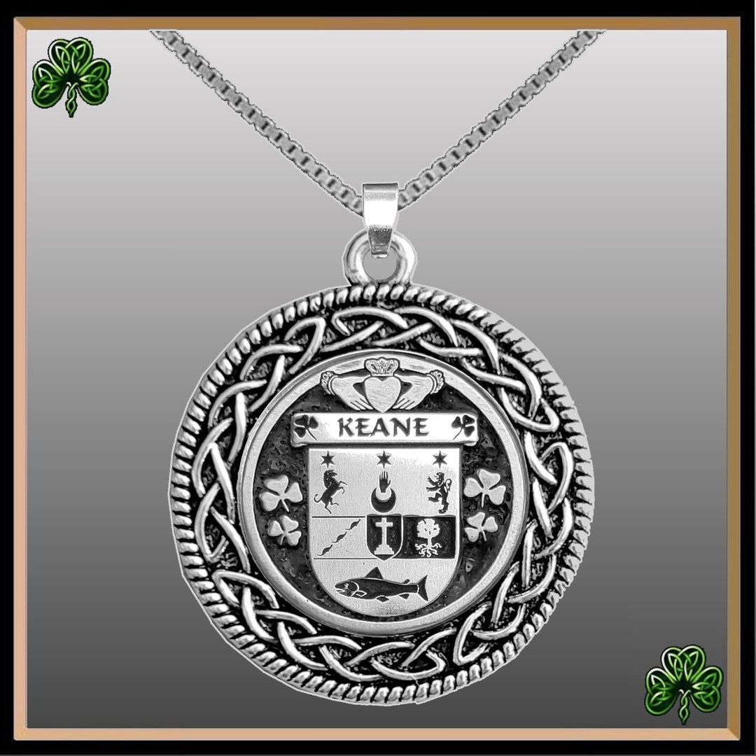 Keane Irish Coat of Arms Celtic Interlace Disk Pendant ~ IP06 - Etsy