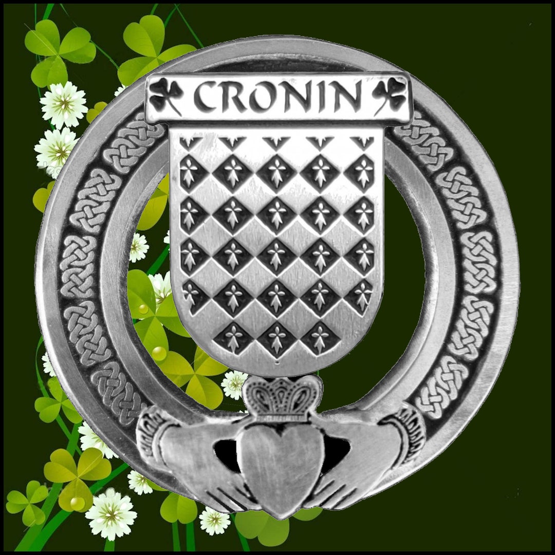 Cronin Irish Claddagh Coat of Arms Badge - Etsy