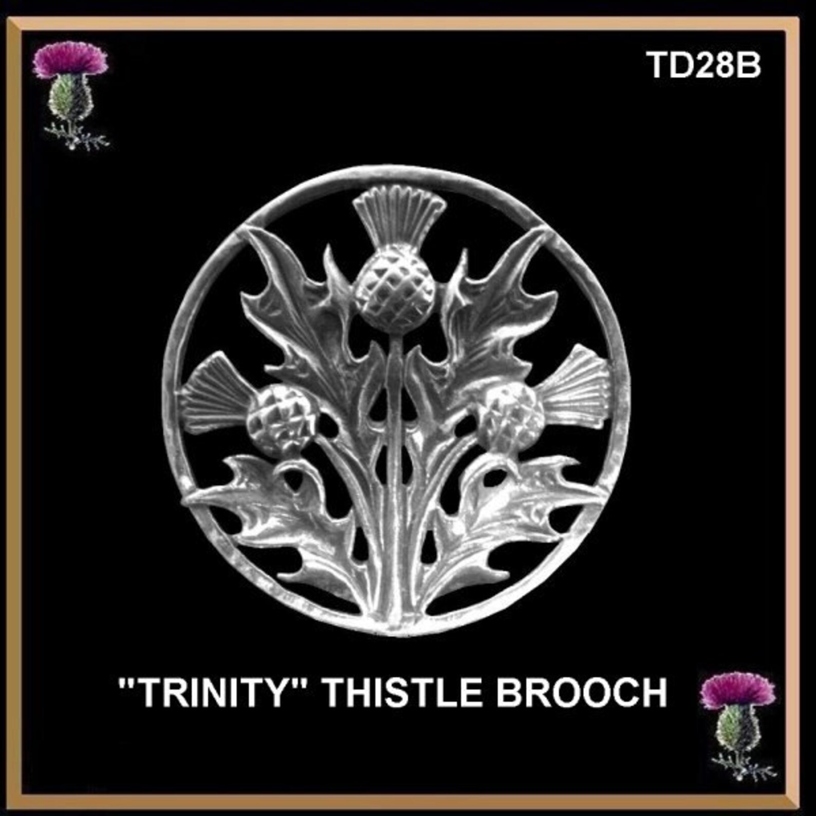 Trinity Thistle Brooch Sterling Silver Scottish Emblem TD28B | Etsy
