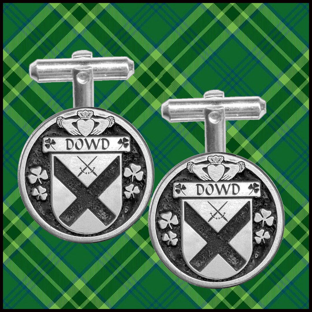 Dowd Irish Coat of Arms Disk Cufflinks - Etsy