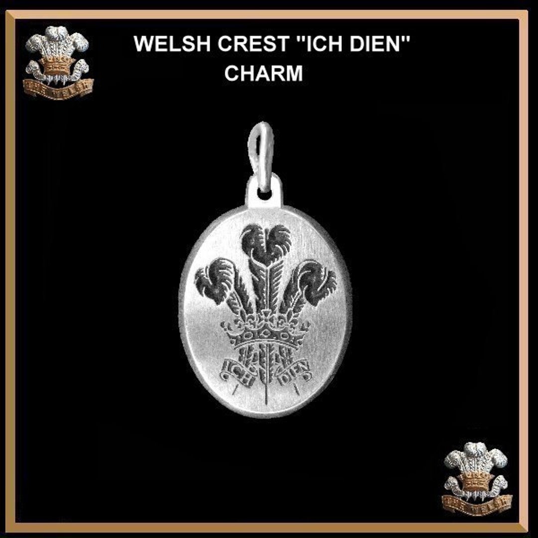 Welsh Crest 'ich Dien' Charm - Sterling Silver - Etsy