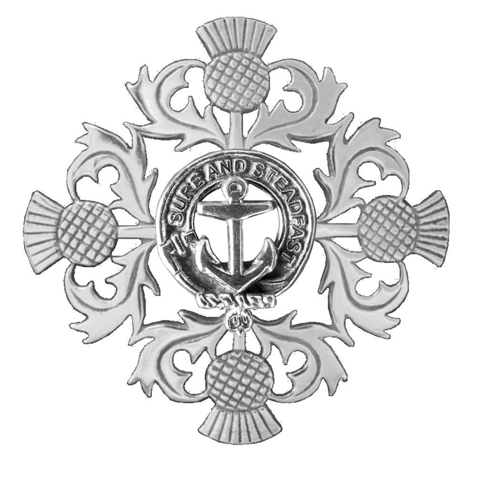 Clark Clan Crest Scottish Four Thistle Brooch - Etsy