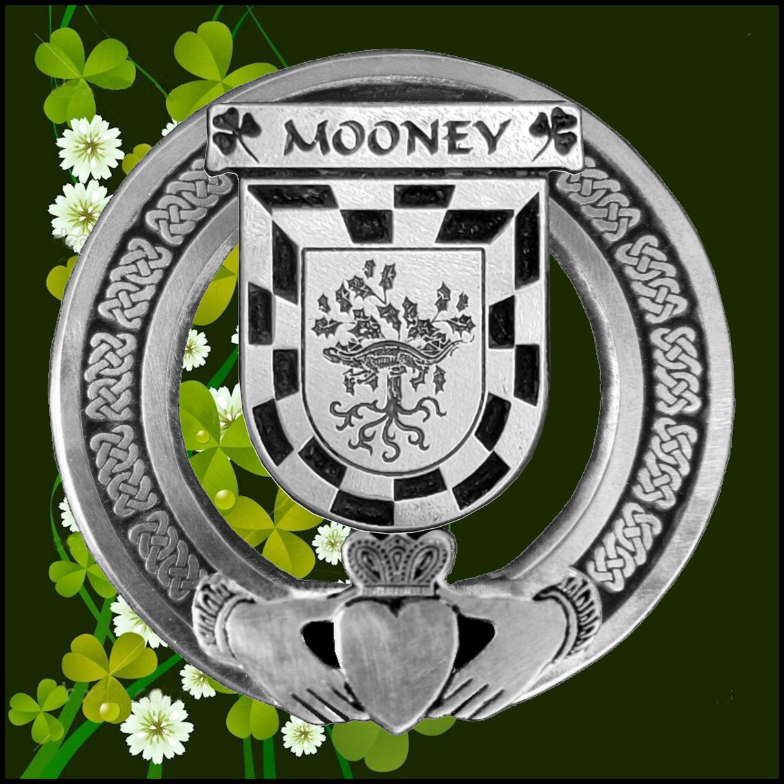 Mooney Irish Claddagh Coat of Arms Badge - Etsy