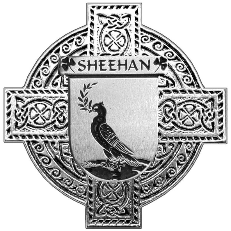 Sheehan Irish Coat of Arms Celtic Cross Badge - Etsy