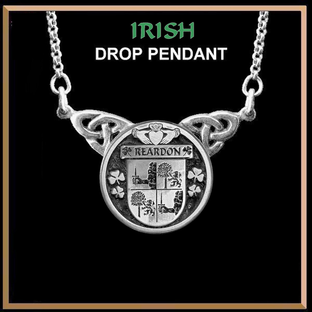 Reardon Irish Coat of Arms Double Drop Pendant ~ ILP03 - Etsy