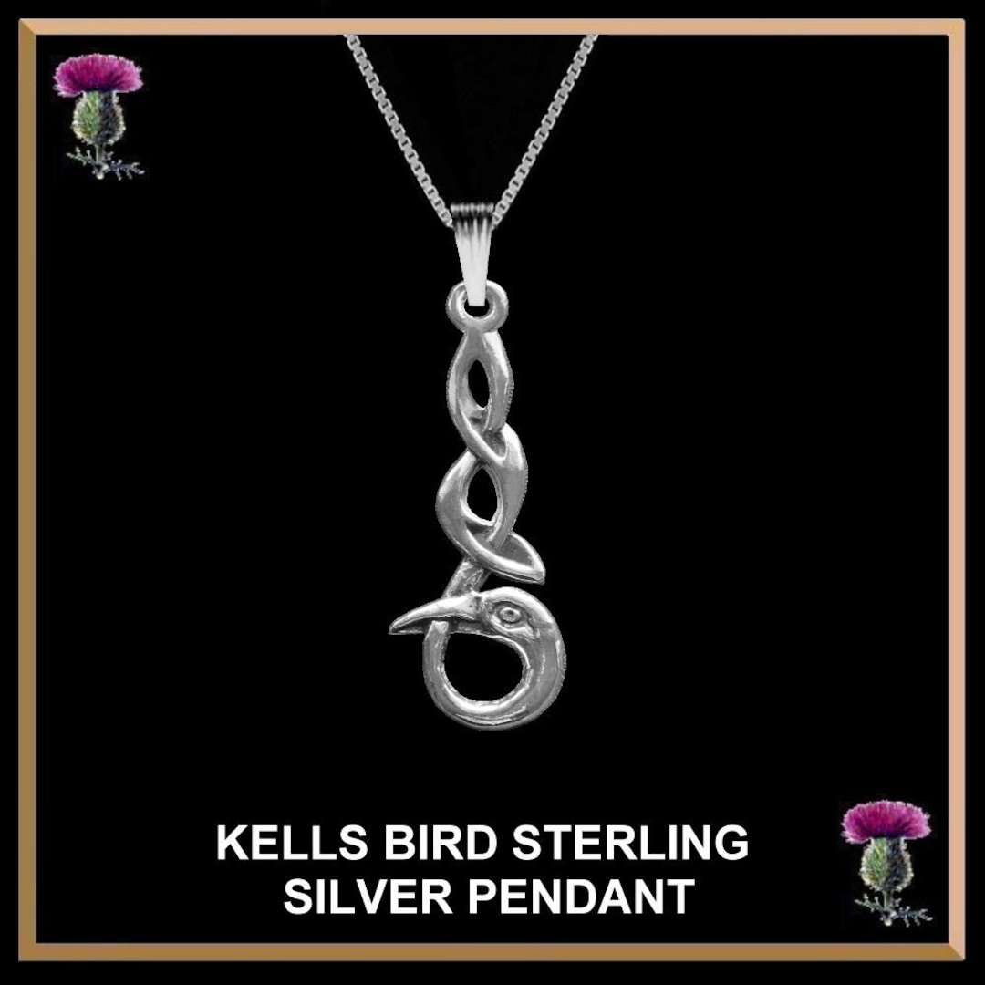 Kells Bird Pendant Sterling Silver - Etsy
