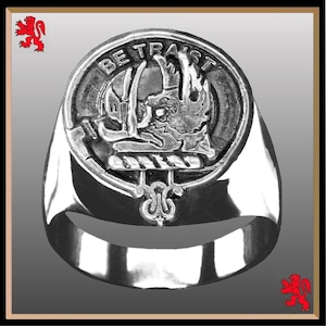 Innes Scottish Clan Crest Ring GC100 ~ Sterling Silver and Karat Gold ...