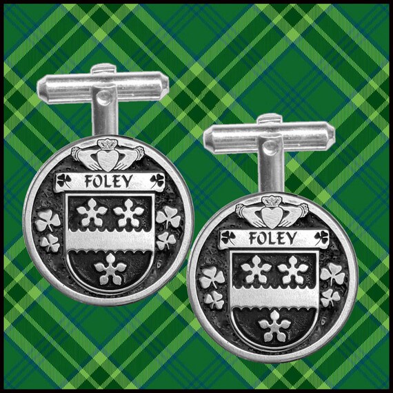 Foley Irish Coat of Arms Disk Cufflinks - Etsy