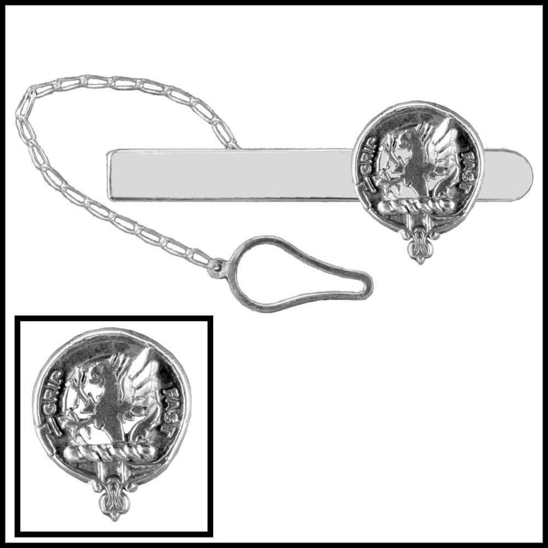 Leslie Clan Crest Scottish Button Loop Tie Bar ~ Sterling Silver - Etsy