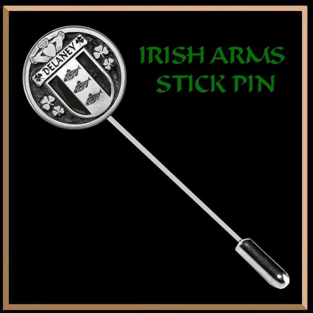 Delaney Irish Family Coat of Arms Stick Pin - Etsy