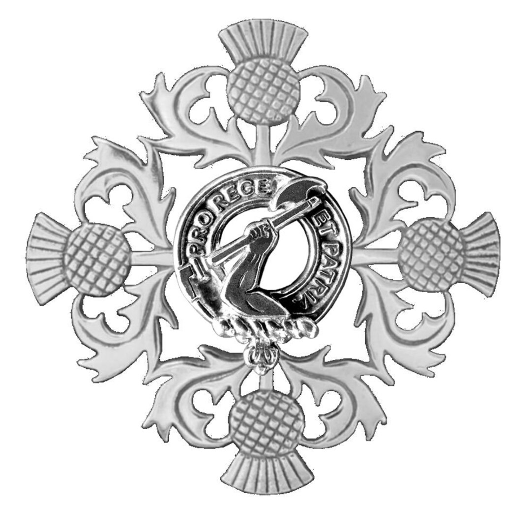 Cooper Clan Crest Scottish Four Thistle Brooch - Etsy