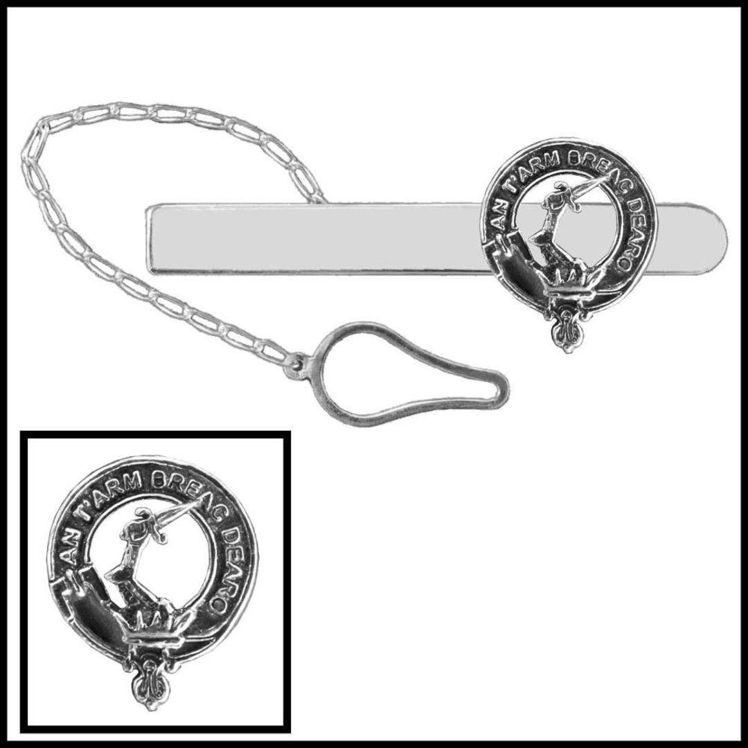 Macquarrie Clan Crest Scottish Button Loop Tie Bar ~ Sterling Silver - Etsy
