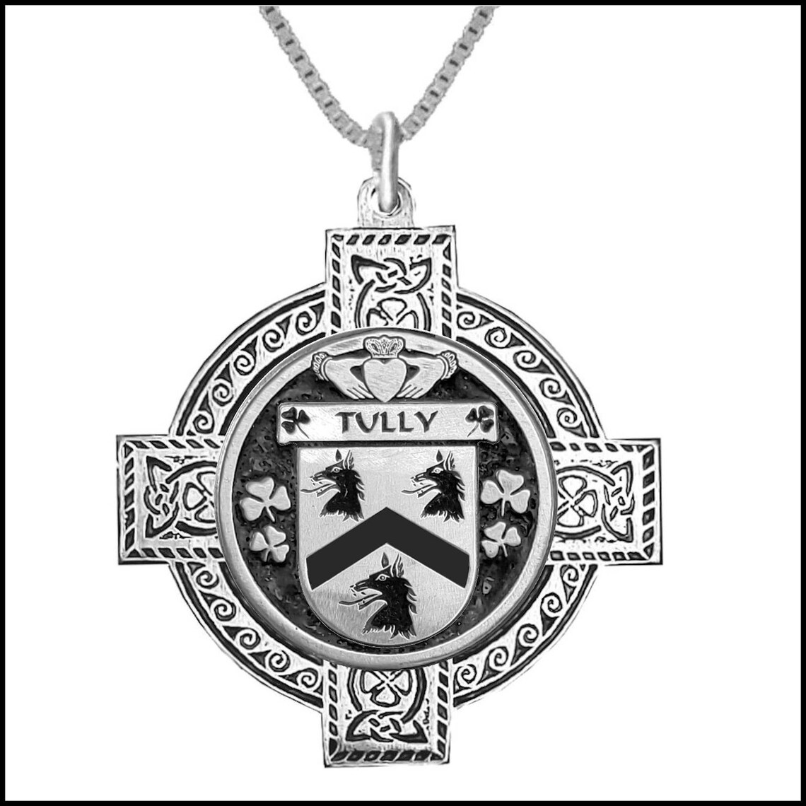 Tully Irish Coat of Arms Celtic Cross Pendant IP04 - Etsy