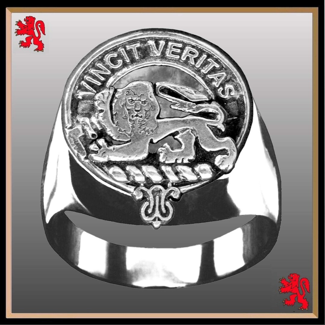 Baxter Scottish Clan Crest Ring GC100 ~ Sterling Silver and Karat Gold ...